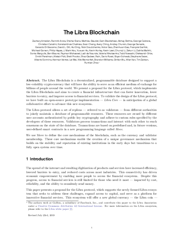 (PDF) The Libra Blockchain