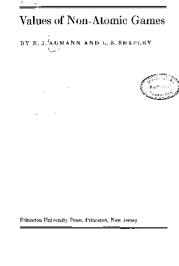 (PDF) Values of Non-Atomic Games