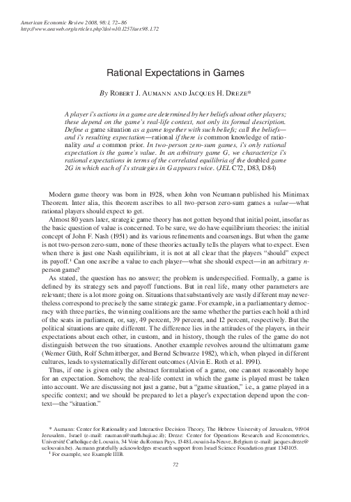 (PDF) Player Expectations in Game Contexts