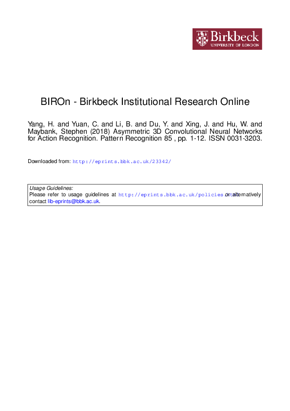 Pdf Asymmetric 3d Convolutional Neural Networks For Action Recognition