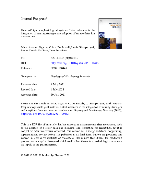 (PDF) Gut-on-Chip microphysiological systems: Latest advances in the ...