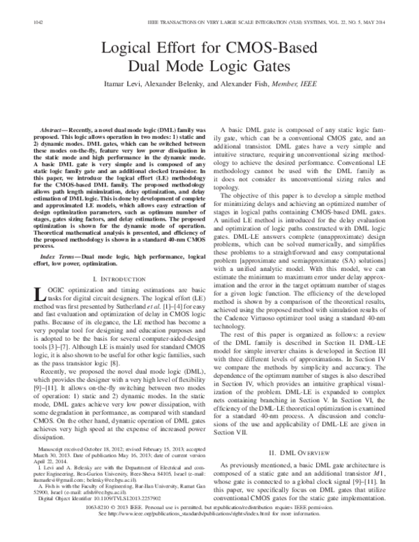 (PDF) Logical Effort for CMOS-Based Dual Mode Logic Gates