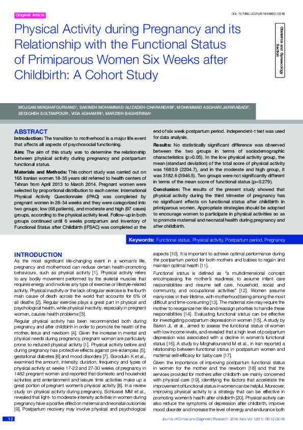 (PDF) Physical Activity during Pregnancy and its Relationship with the ...