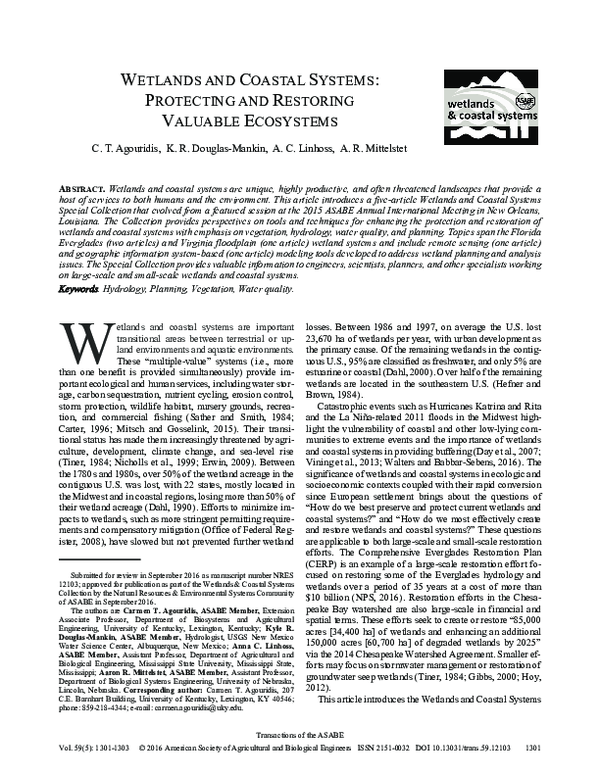 (PDF) Wetlands and Coastal Systems: Protecting and Restoring Valuable ...