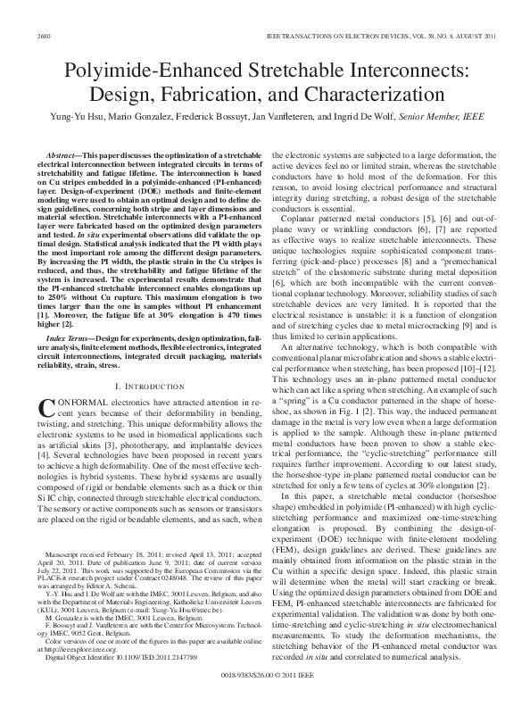 (PDF) Polyimide-Enhanced Stretchable Interconnects: Design, Fabrication ...