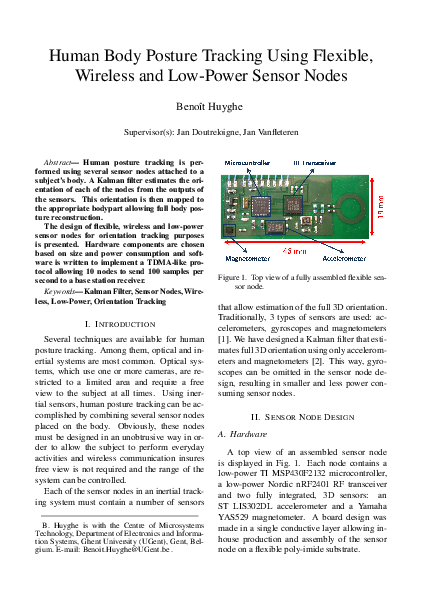 (PDF) Human body posture tracking using flexible, wireless and low-power sensor nodes