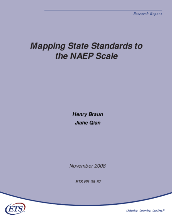 (PDF) Mapping State Standards to the Naep Scale