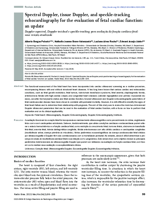 (PDF) Spectral Doppler, tissue Doppler, and speckle-tracking ...