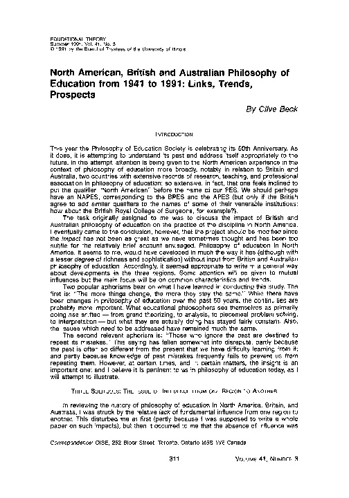 (PDF) North American, British and Australian Philosophy of Education ...