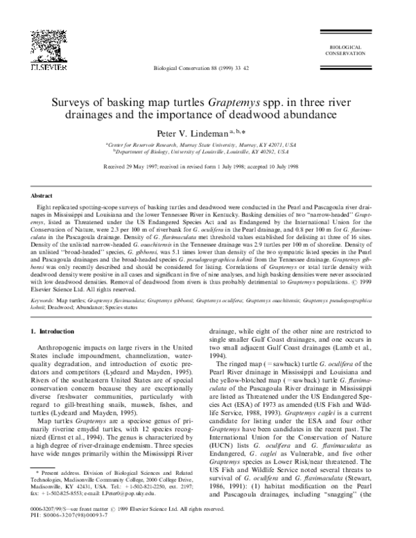 (PDF) Surveys of basking map turtles Graptemys spp. in three river ...