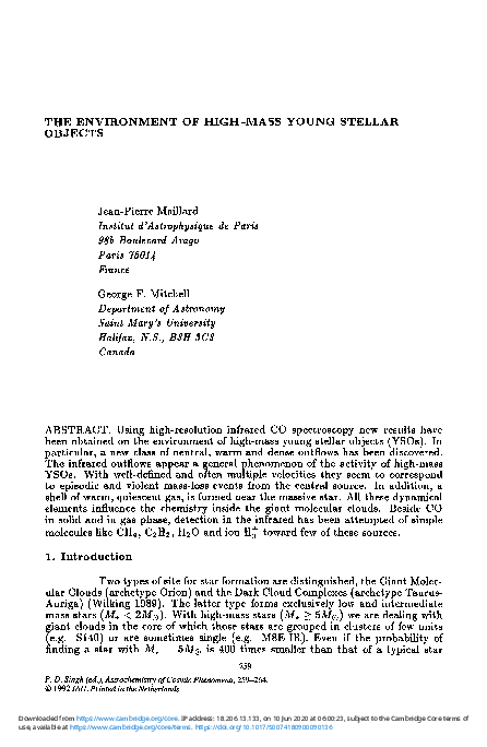 (PDF) The Environment of High-Mass Young Stellar Objects
