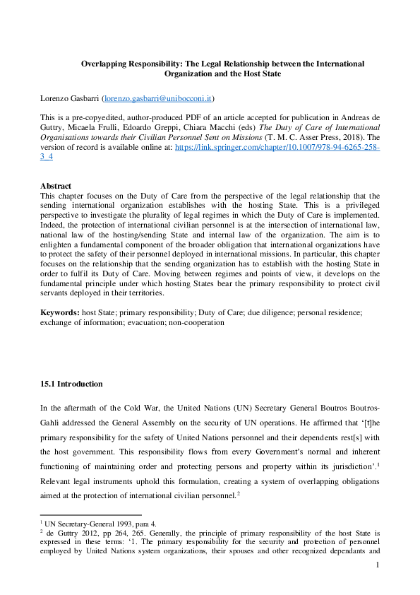 (PDF) Overlapping Responsibility: The Legal Relationship between the ...