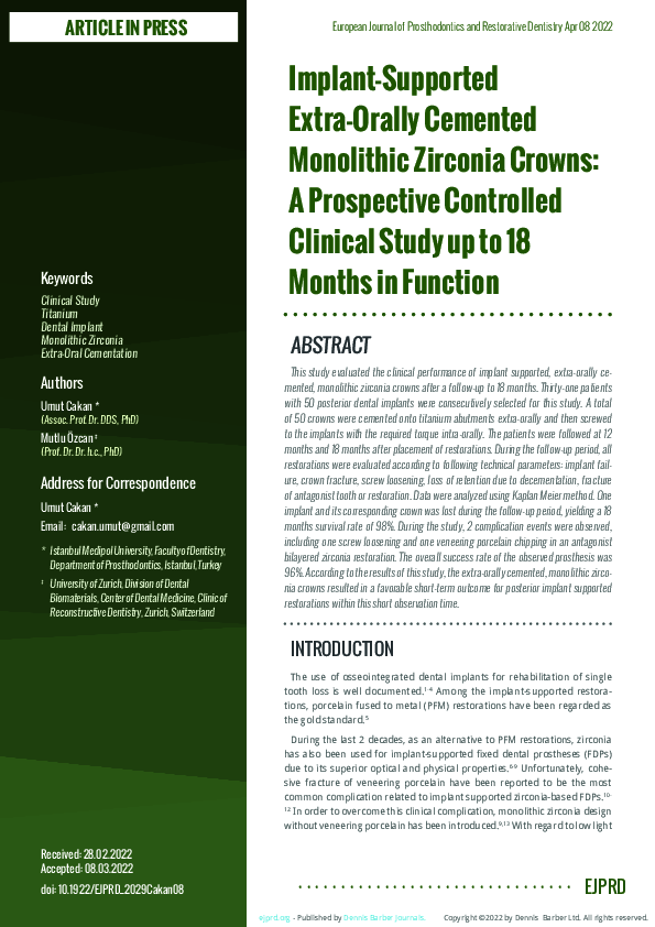 (PDF) Implant-Supported Extra-Orally Cemented Monolithic Zirconia ...