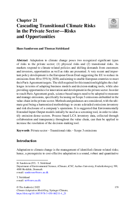 (PDF) Cascading Transitional Climate Risks in the Private Sector—Risks ...