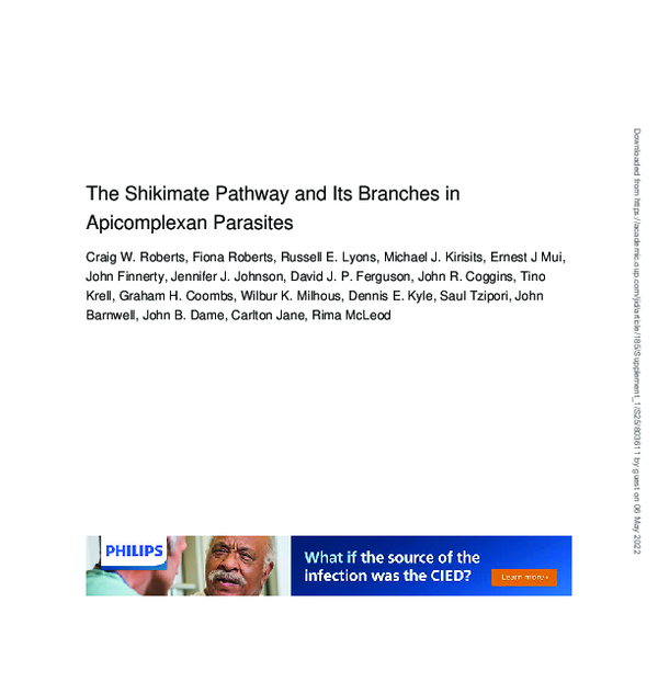 (PDF) The Shikimate Pathway and Its Branches in Apicomplexan Parasites