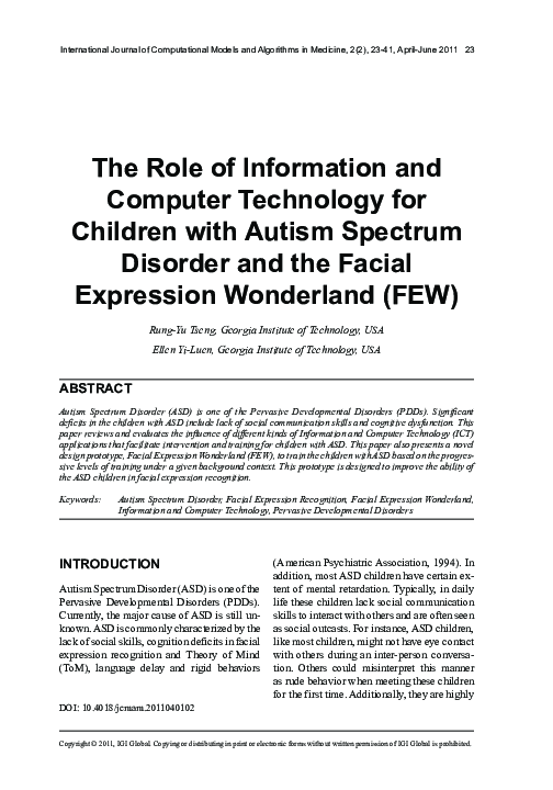 (PDF) The Role of Information and Computer Technology for Children with ...