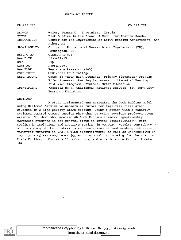 (PDF) A Model for America Reads