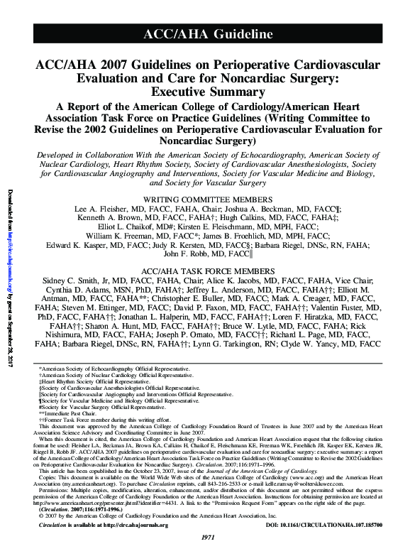 (PDF) ACC/AHA 2007 Guidelines on Perioperative Cardiovascular ...