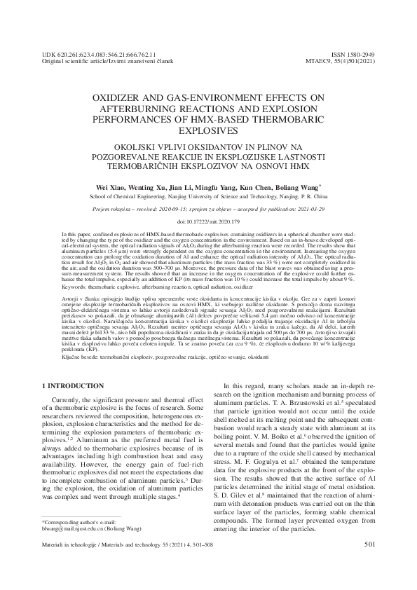 (PDF) Oxidizer and Gas-Environment Effects on Afterburning Reactions ...