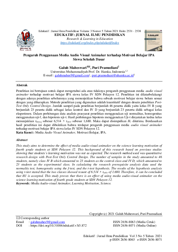 (PDF) Pengaruh Media Pembelajaran Powtoon Terhadap Hasil Belajar Matematika pada Materi ...