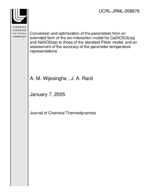 (PDF) Conversion and optimization of the parameters from an extended ...