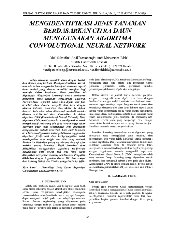 (PDF) MENGIDENTIFIKASI JENIS TANAMAN BERDASARKAN CITRA DAUN MENGGUNAKAN ...