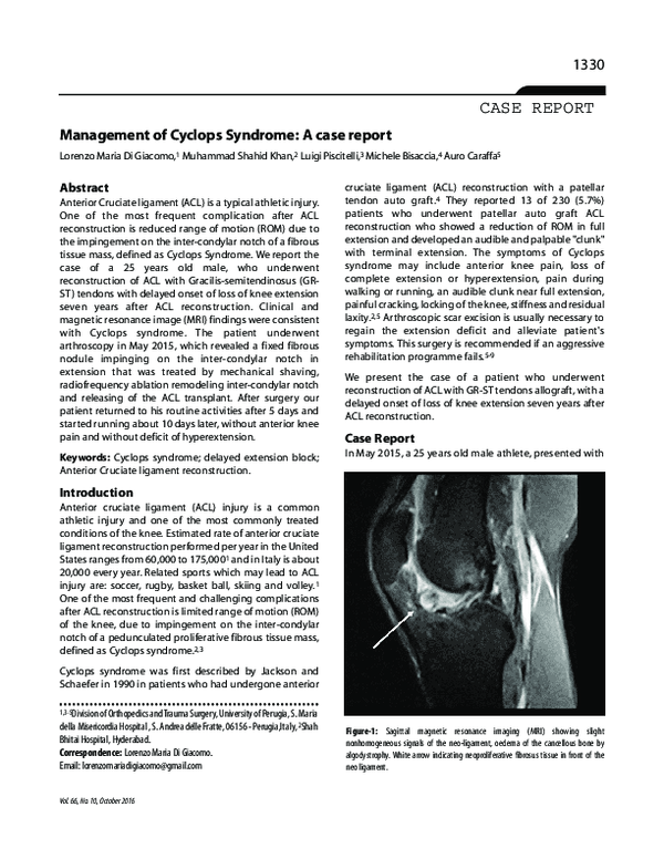 (PDF) Management of Cyclops Syndrome: A case report