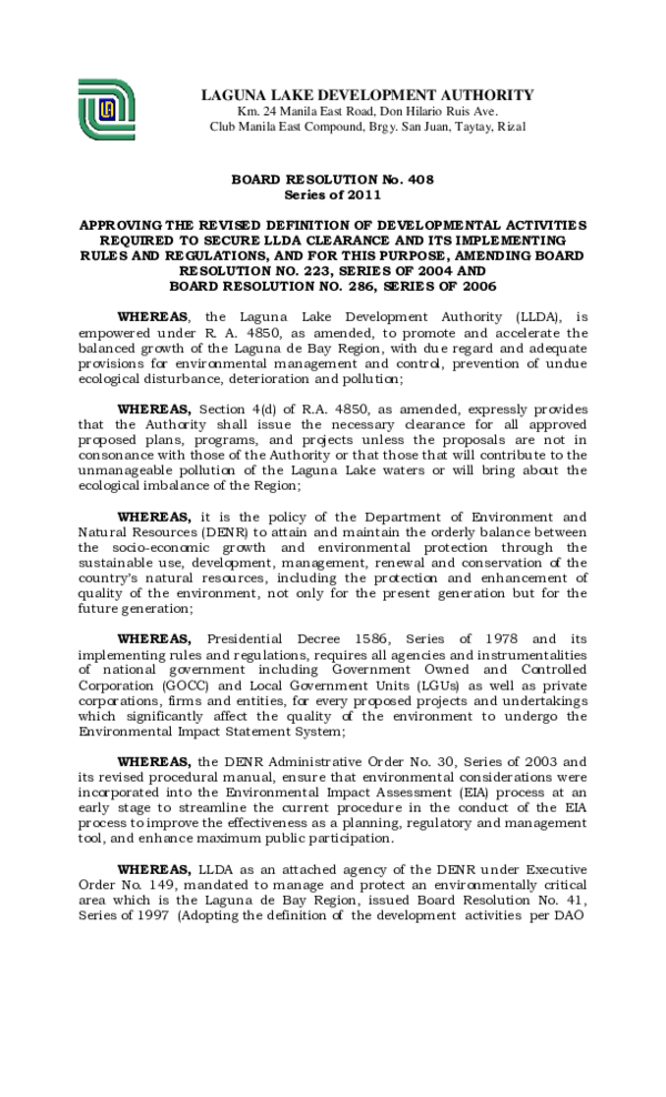 (PDF) LAGUNA LAKE DEVELOPMENT AUTHORITY