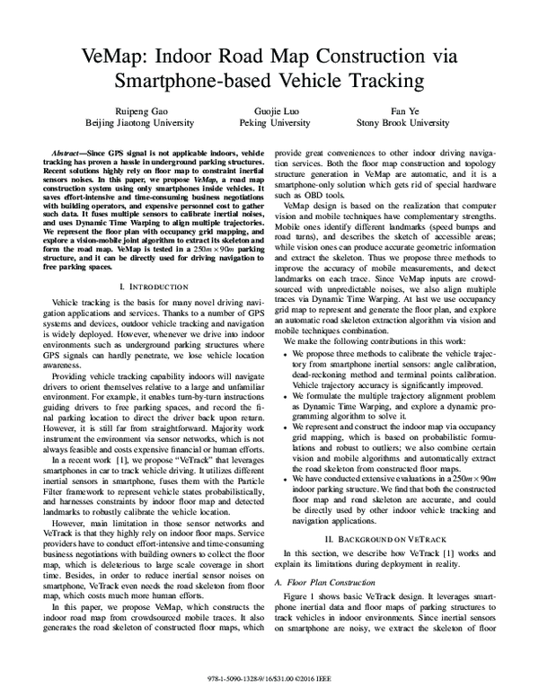(PDF) VeMap: Indoor Road Map Construction via Smartphone-Based Vehicle ...