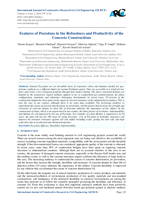 (PDF) Features of Pozzolans in the Robustness and Productivity of the ...