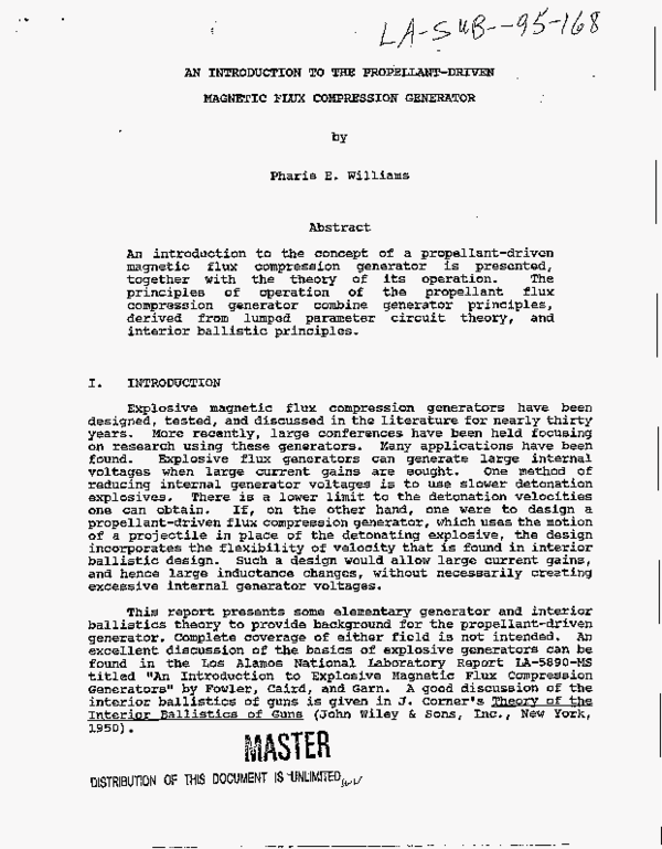 (PDF) An introduction to the propellant-driven magnetic flux ...