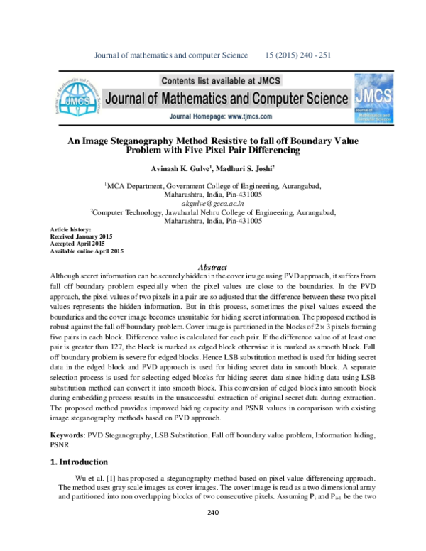 (PDF) Robust Image Steganography against Boundary Value Issues