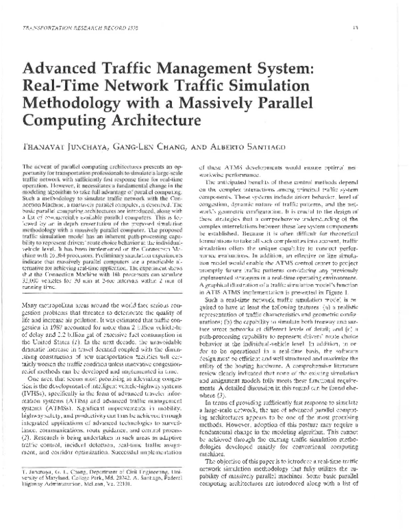 Pdf Advanced Traffic Management System Real Time Network Traffic Simulation Methodology With
