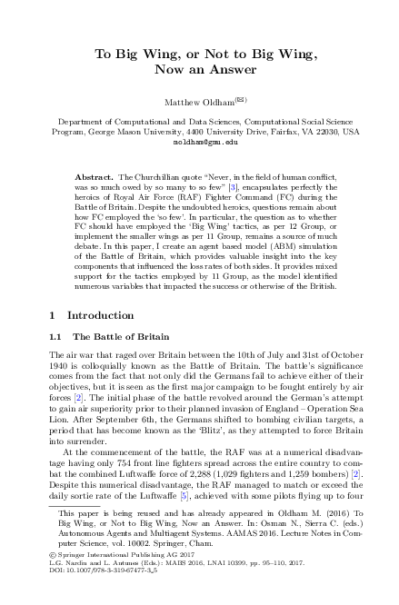 (PDF) To Big Wing, or Not to Big Wing, Now an Answer