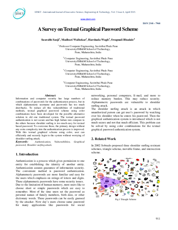 (PDF) A Survey on Textual Graphical Password Scheme