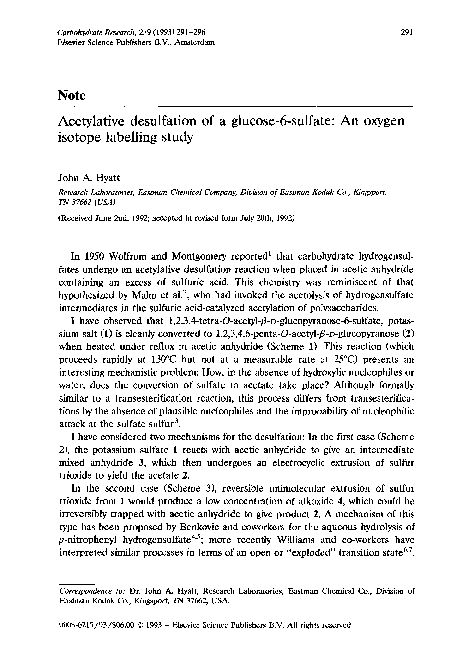 PDF Acetylative Desulfation Of A Glucose 6 sulfate An Oxygen Isotope pdf-acetylative-desulfation-of-a-glucose-6-sulfate-an-oxygen-isotope