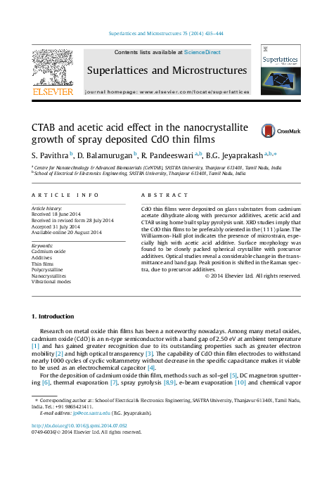 (PDF) CTAB and acetic acid effect in the nanocrystallite growth of ...