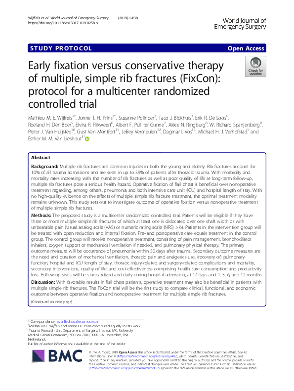 (PDF) Early fixation versus conservative therapy of multiple, simple ...
