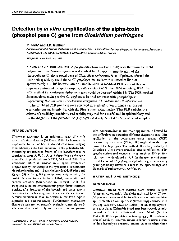 (PDF) Detection byin vitroamplification of the alpha-toxin (phospholipase C) gene ...