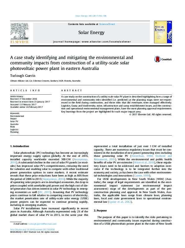 (PDF) A case study identifying and mitigating the environmental and ...