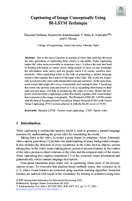 (PDF) Captioning of Image Conceptually Using BI-LSTM Technique