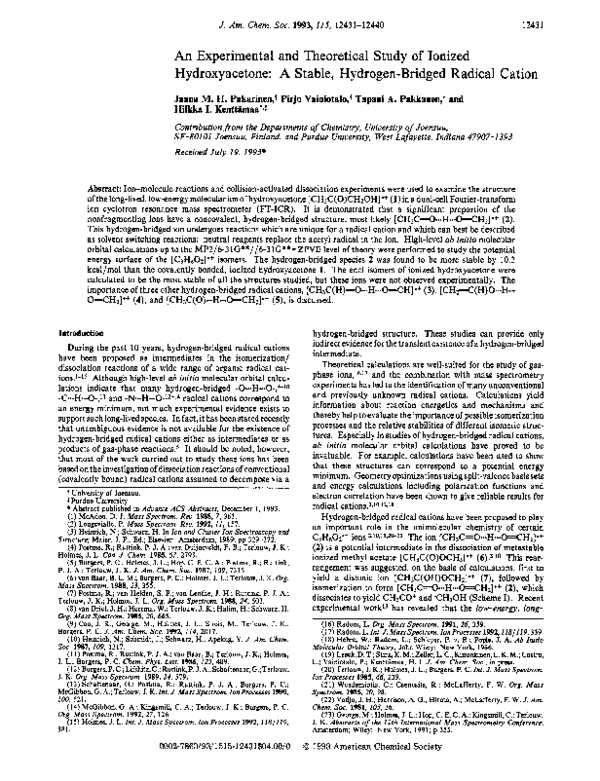 (PDF) An experimental and theoretical study of ionized hydroxyacetone ...