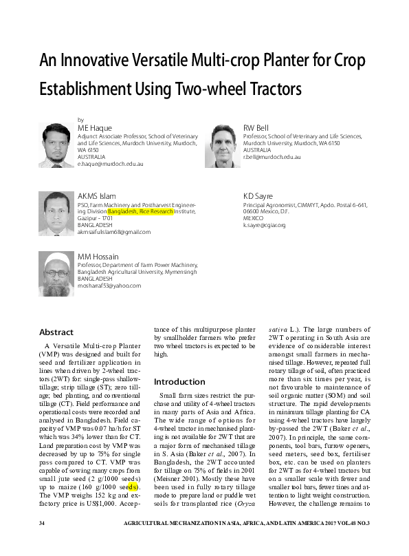 (PDF) An innovative versatile multi-crop planter for crop establishment ...