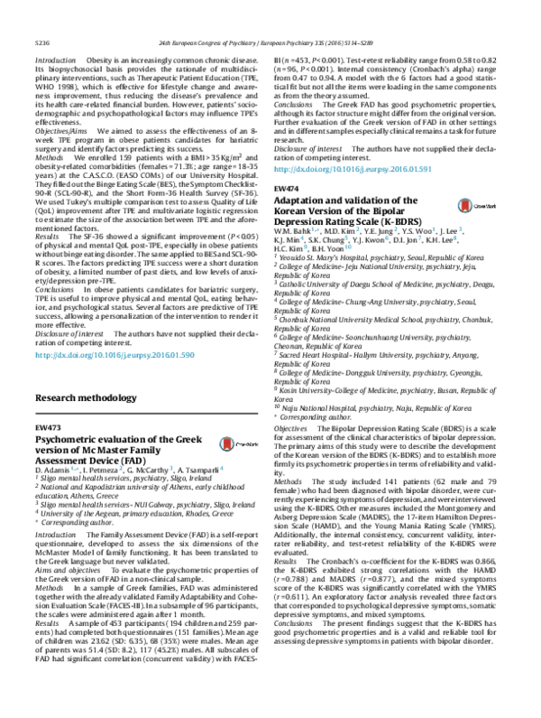 (PDF) Psychometric evaluation of the Greek version of Mc Master Family ...