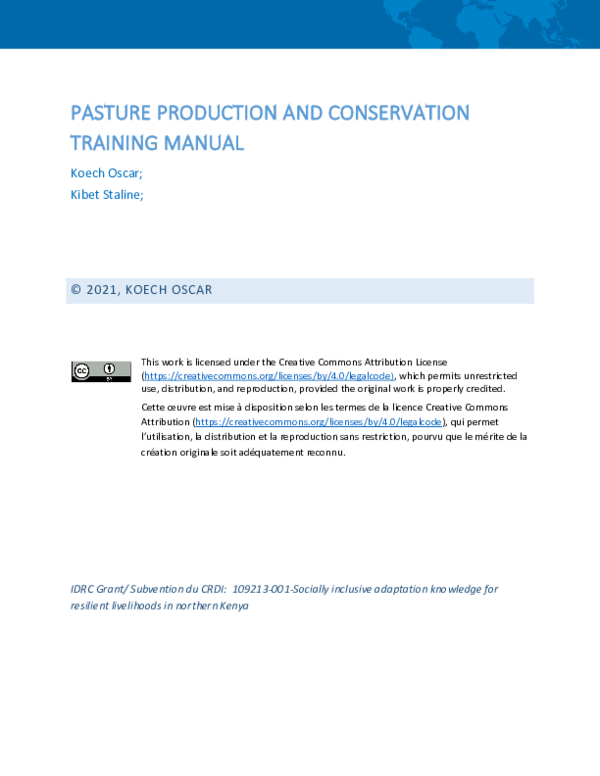 (PDF) Pasture production and conservation training manual