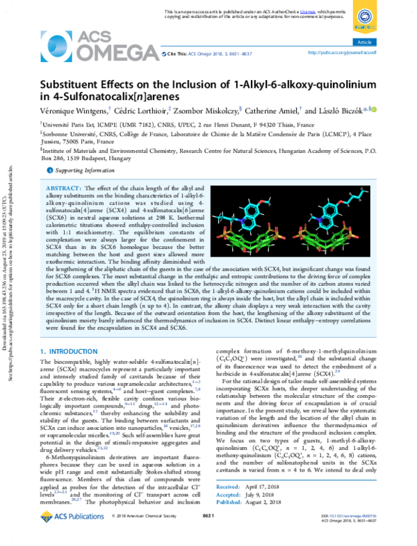 (PDF) Substituent Effects on the Inclusion of 1-Alkyl-6-alkoxy ...