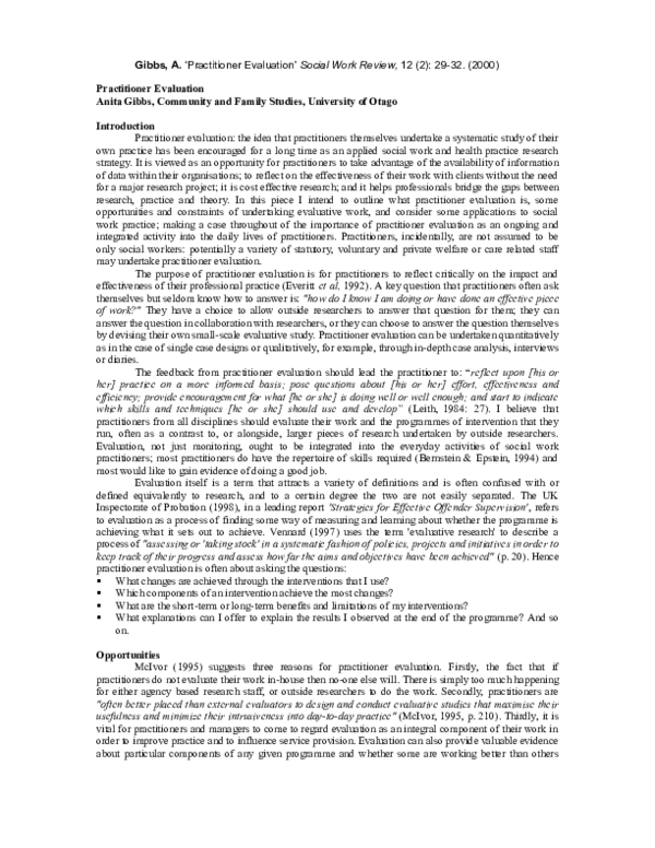 (PDF) Practitioner Evaluation