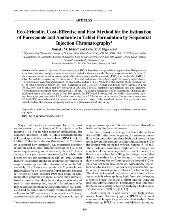 (PDF) Eco-Friendly, Cost-Effective and Fast Method for the Estimation ...