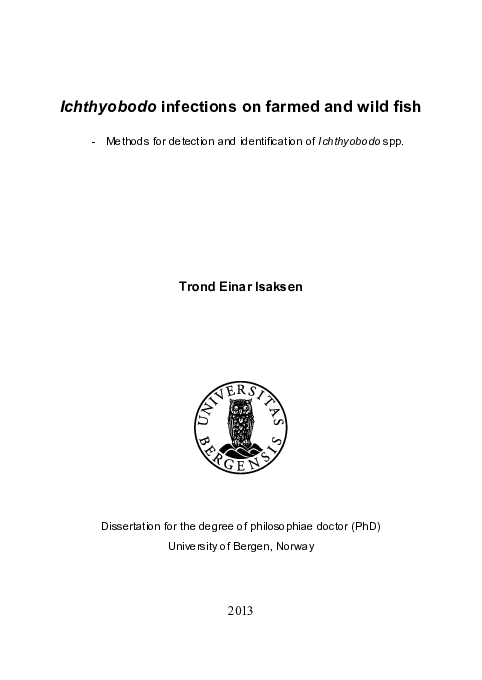 (PDF) Ichthyobodo infections on farmed and wild fish - Methods for ...