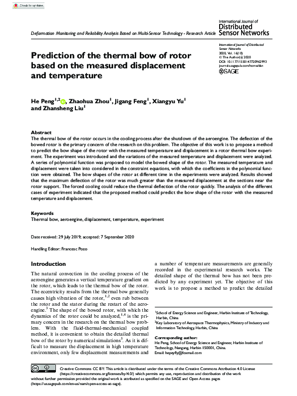 (PDF) Prediction of the thermal bow of rotor based on the measured ...